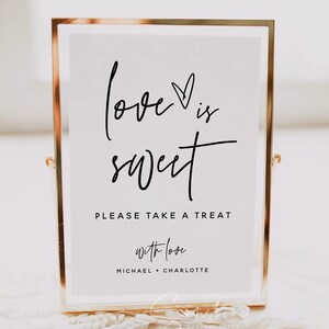 Love is Sweet Sign Template, Minimalist Wedding Sign, Love is Sweet ...