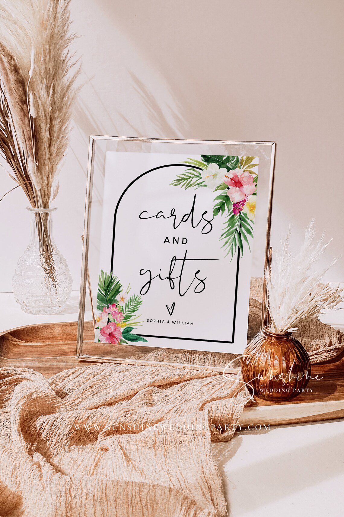 Hawaiian Beach Wedding Cards and Gifts Sign Template Cards - Etsy