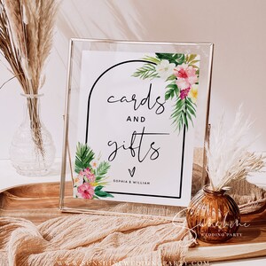 Hawaiian Beach Wedding Cards and Gifts Sign Template, Cards and Gifts ...