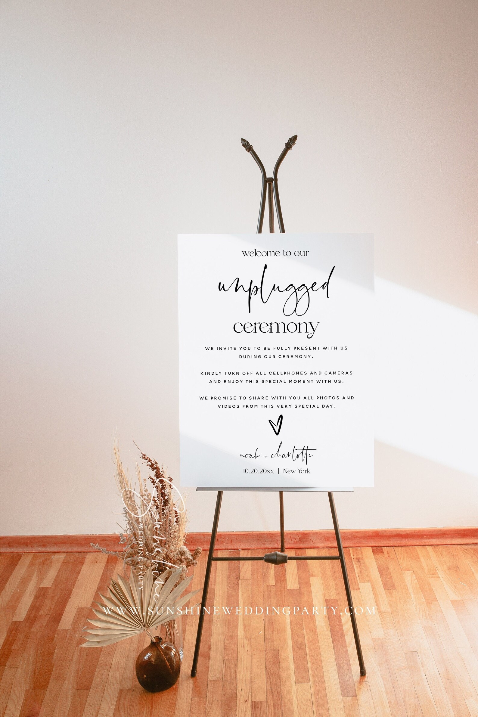 Wedding Unplugged Ceremony Sign, Modern Minimalist, Wedding Unplugged ...