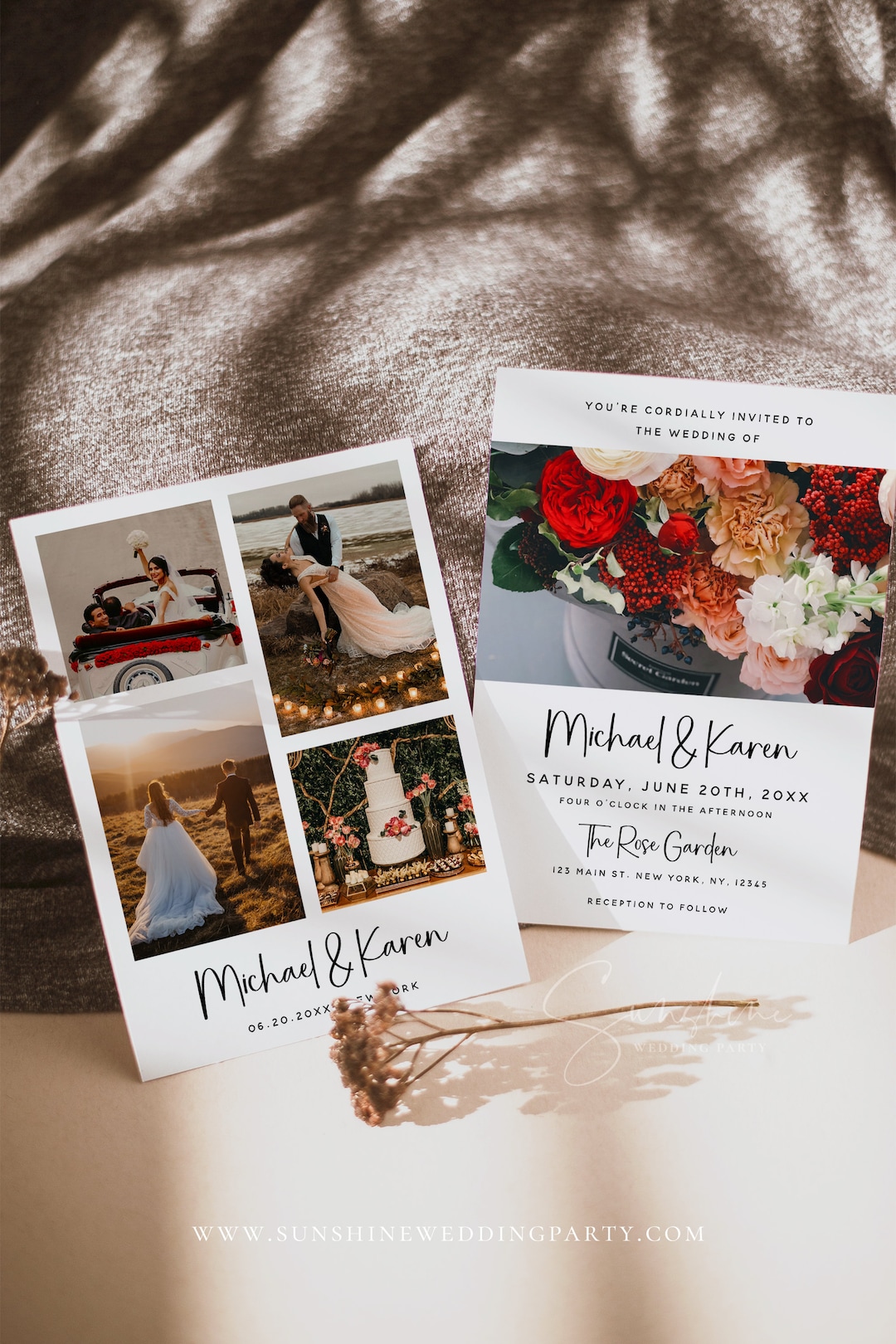 Photo Collage Wedding Invitation, Photo Wedding Invitation Template ...