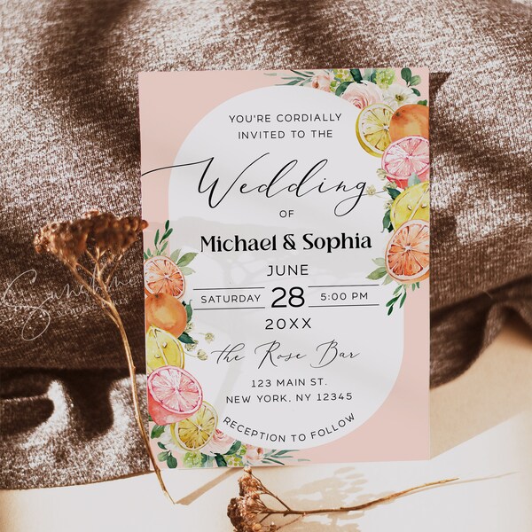 Citrus Wedding Invitation - Etsy
