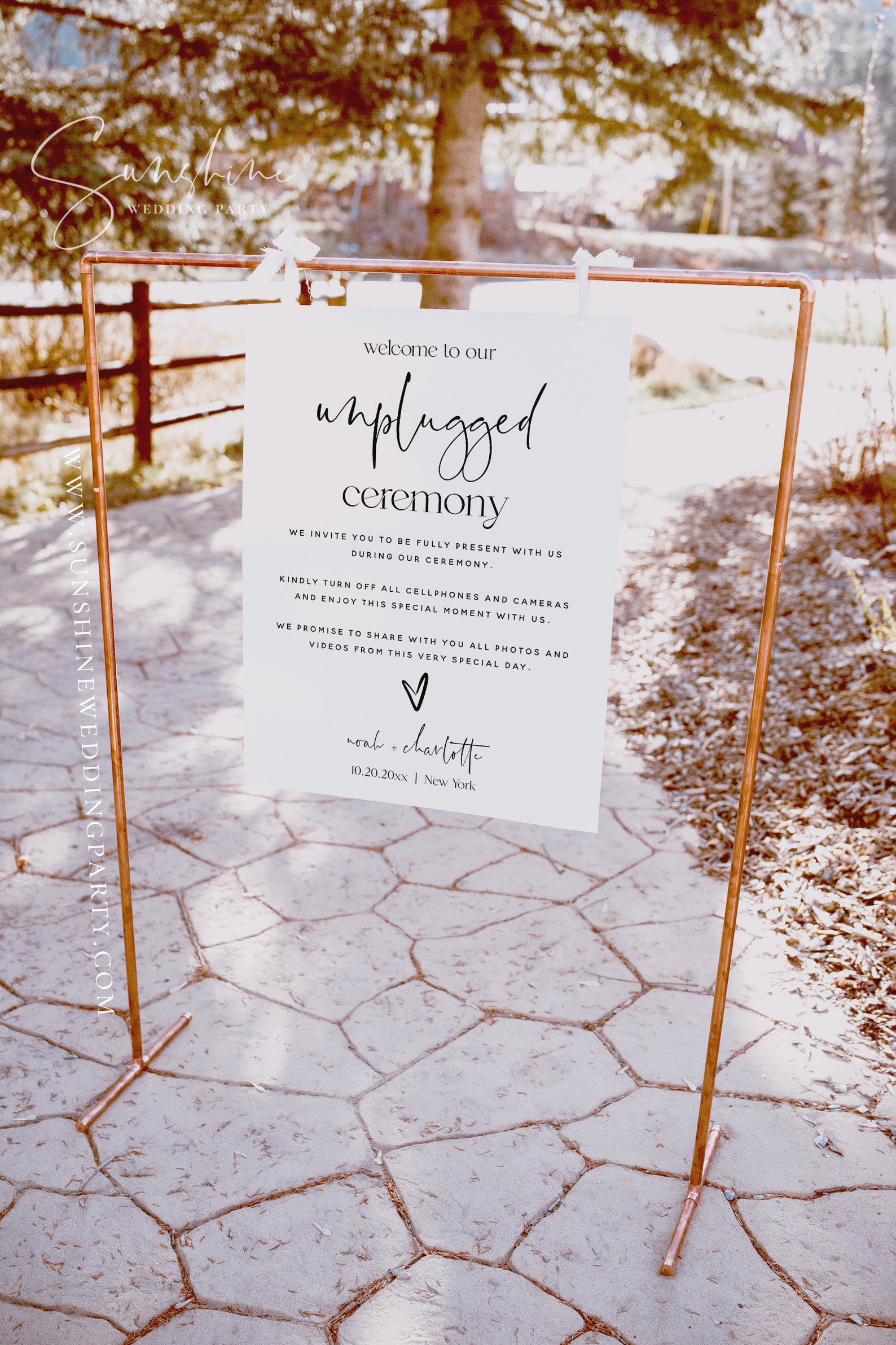 Wedding Unplugged Ceremony Sign, Modern Minimalist, Wedding Unplugged ...