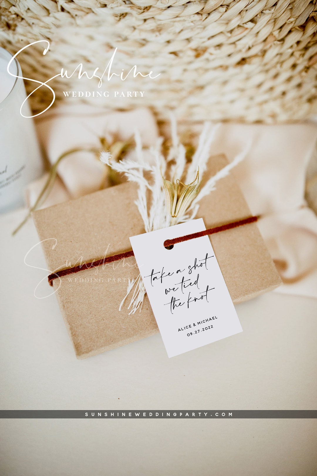 Take a Shot We Tied the Knot, Favor Tag Template, Printable Wedding ...