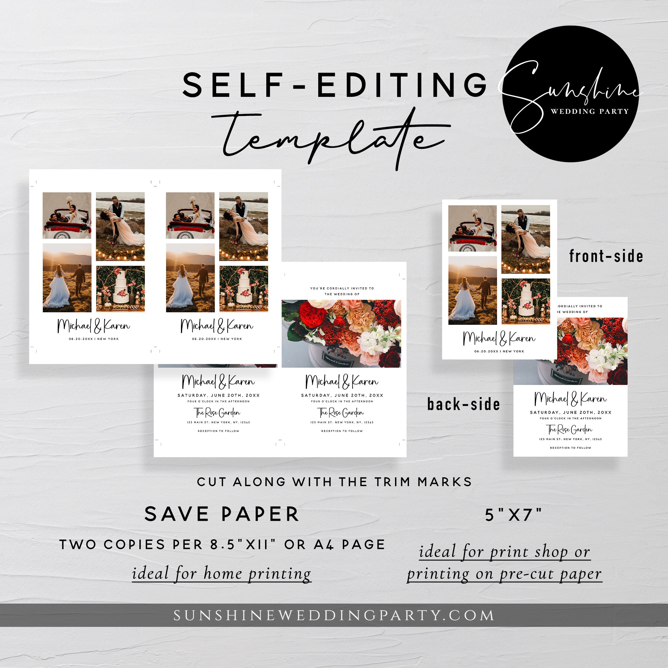 Photo Collage Wedding Invitation, Photo Wedding Invitation Template ...