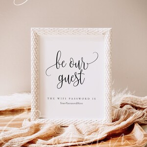 Be Our Guest Wifi Password Sign Template Wedding Wifi Sign Editable ...