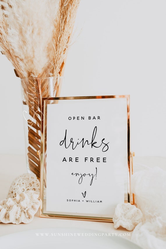 Open Bar Sign Template Printable Open Bar Sign Wedding Bar - Etsy