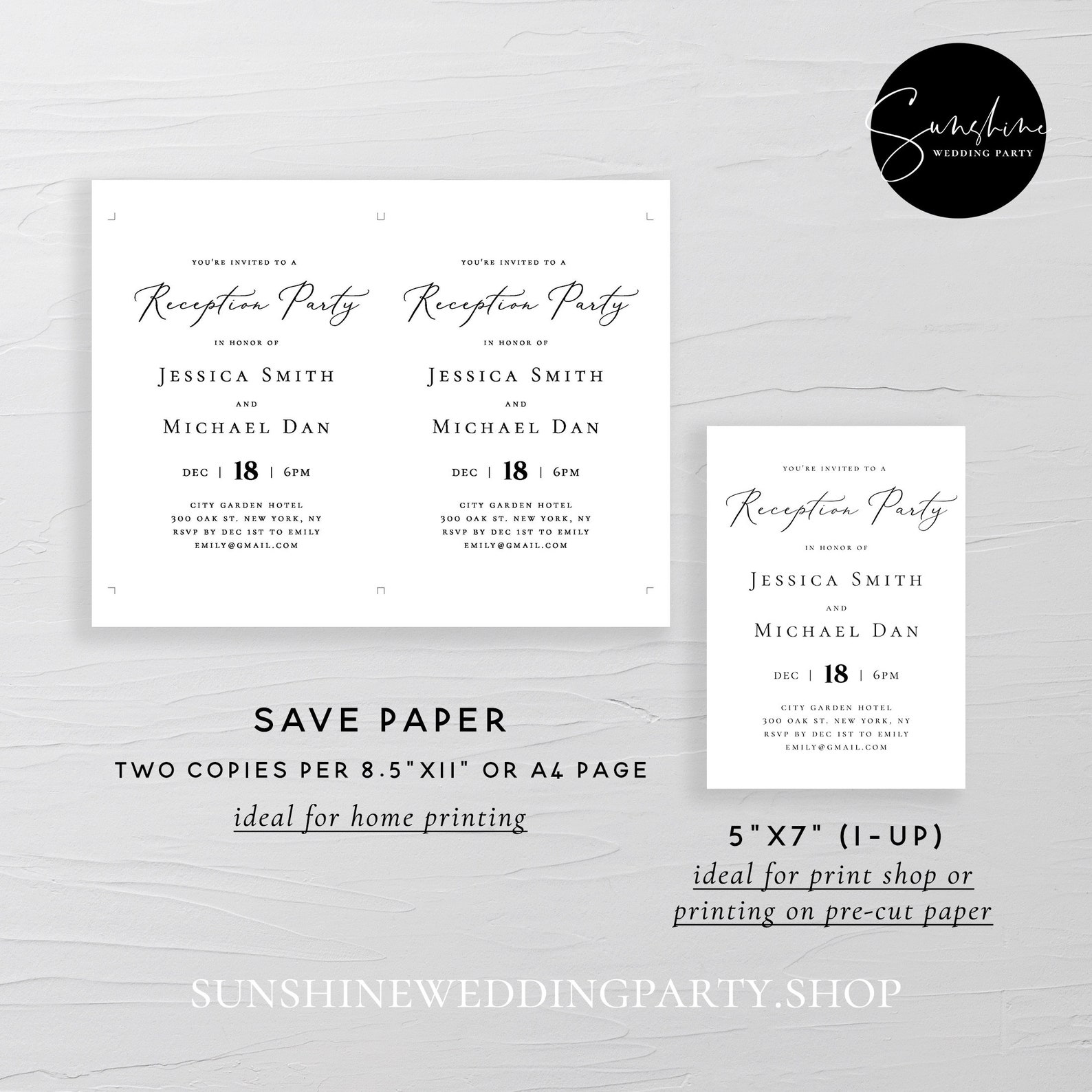 Wedding Reception Party Invitation Template Printable - Etsy
