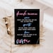 Neon Drink Menu Template, Modern Drink Menu Signs, the Bar Menu Signs ...