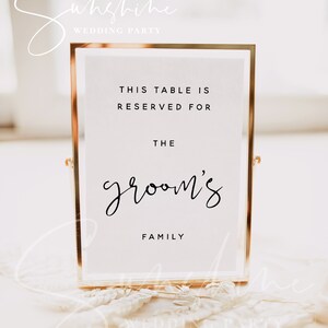 Wedding Reserved Table Sign Template, Minimalist Reserved Sign Template ...