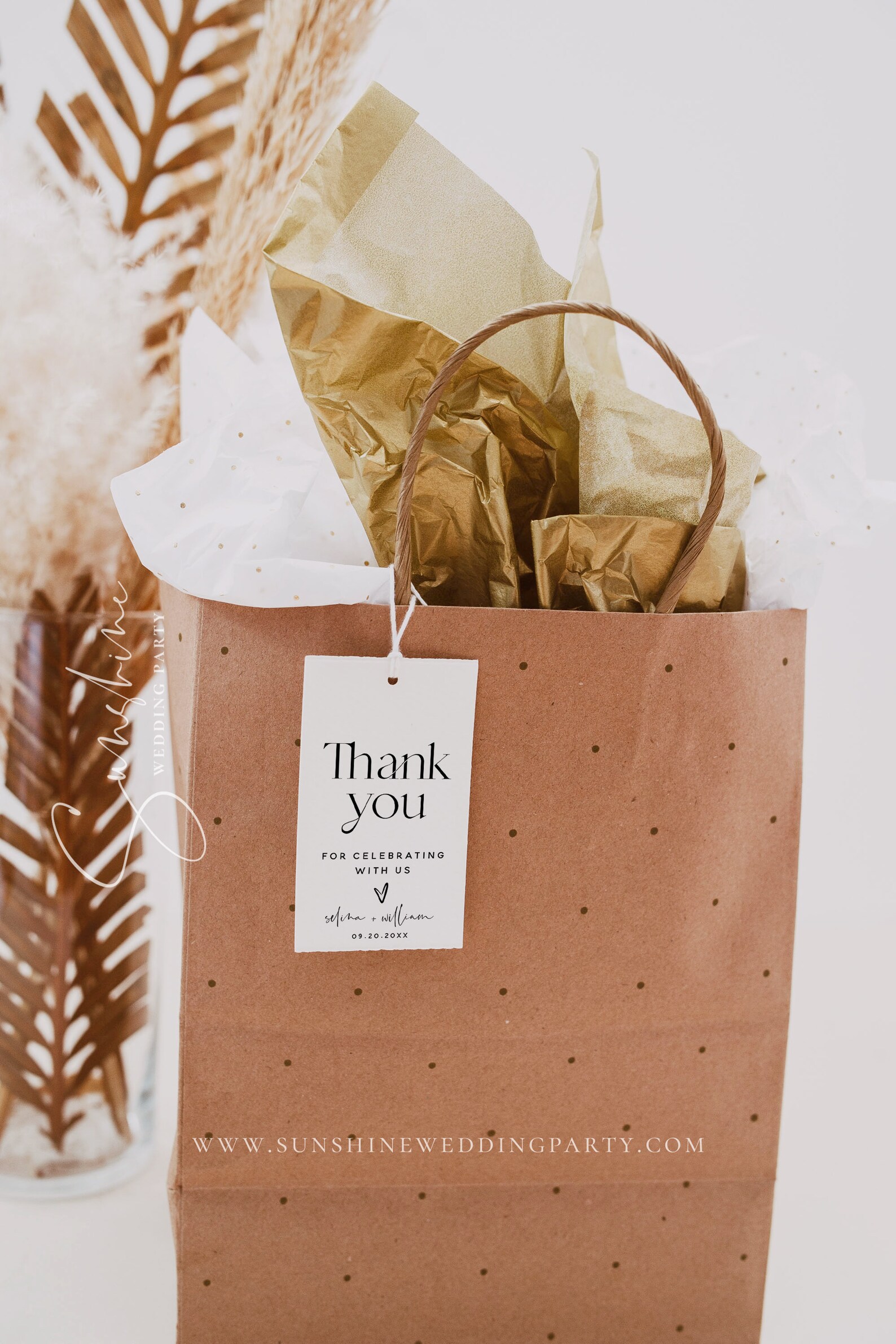 Minimalist Wedding Thank You Favors Tag Template Modern Thank - Etsy