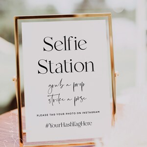 Selfie Station Sign Template, Wedding Selfie Station Sign, Modern ...