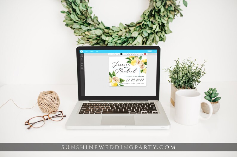 Lemon Wedding Welcome Sign Template, Rustic Lemon Welcome Sign ...