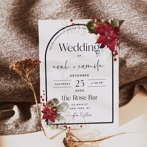 Christmas Wedding Invitation Kit Template, Wedding Invitation Suite ...