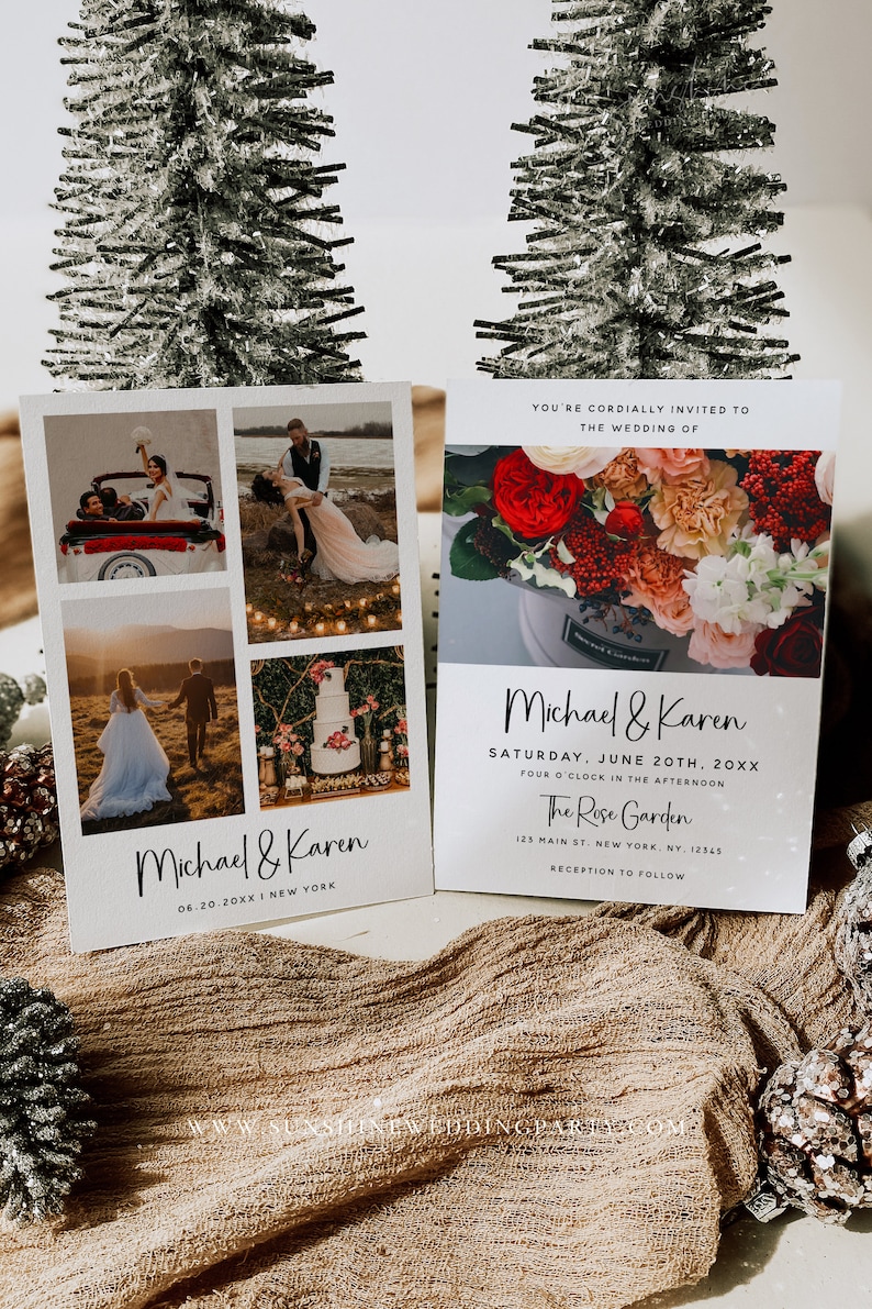 Photo Collage Wedding Invitation, Photo Wedding Invitation Template ...