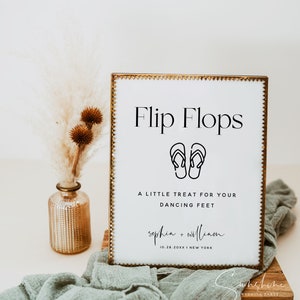 Flip Flops Sign Template, Wedding Signs, Printable Flip Flops Signs ...