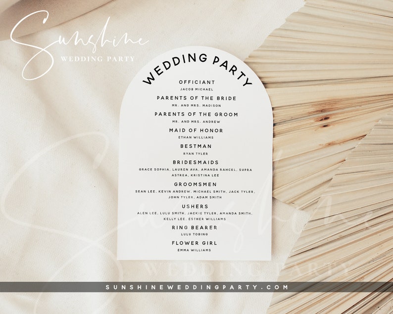Arch Wedding Program Template Modern Wedding Program Cards - Etsy