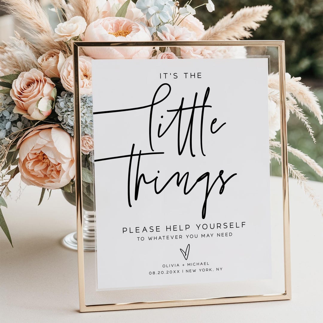 Editable It’s the Little Things Sign Template | Bathroom Basket Sign ...