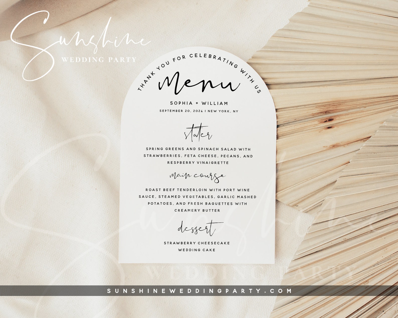 Arch Wedding Menu Template Modern Arch Menu Cards DIY - Etsy