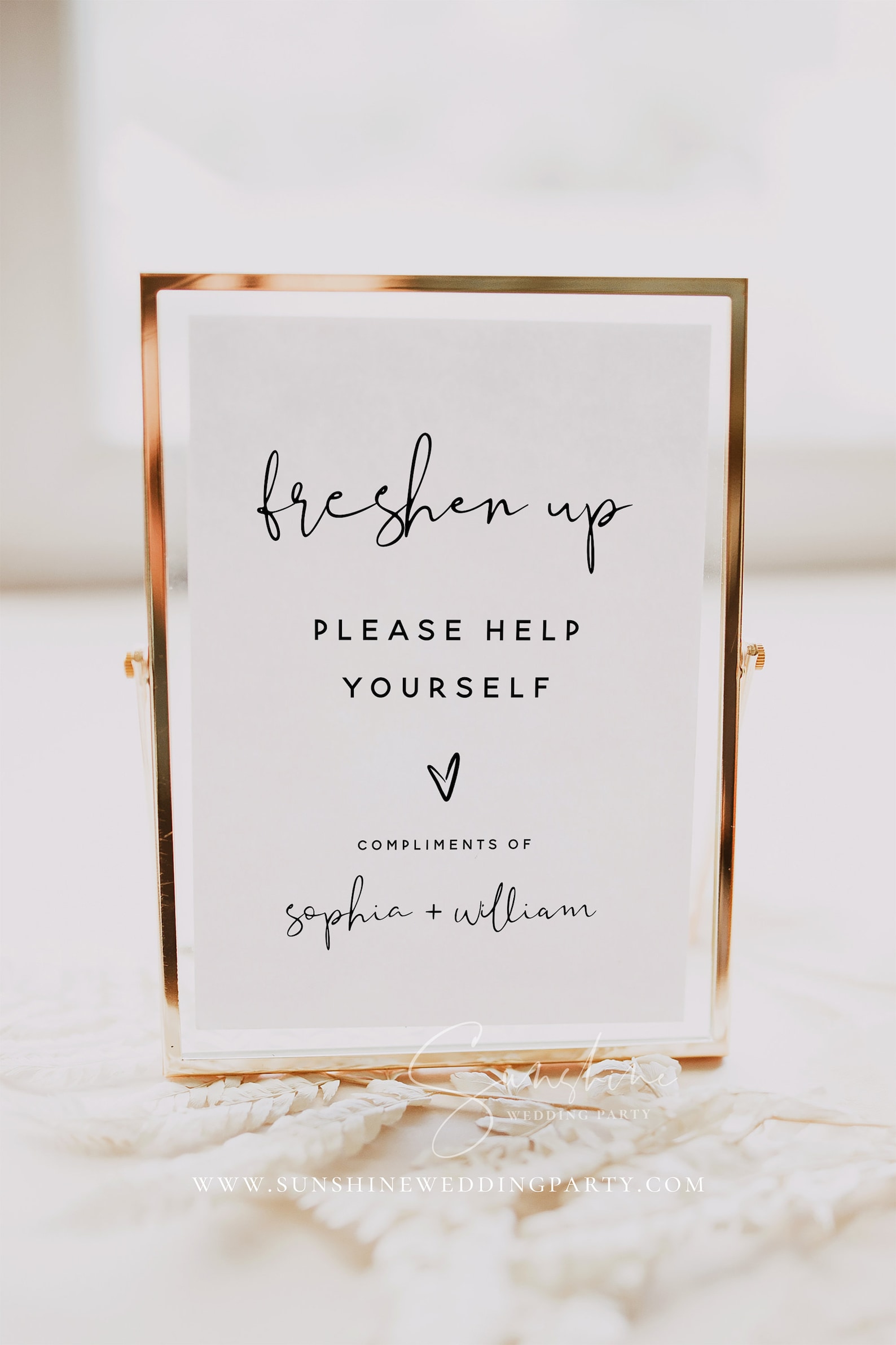 Minimalist Freshen up Sign Template Wedding Bathroom Sign - Etsy