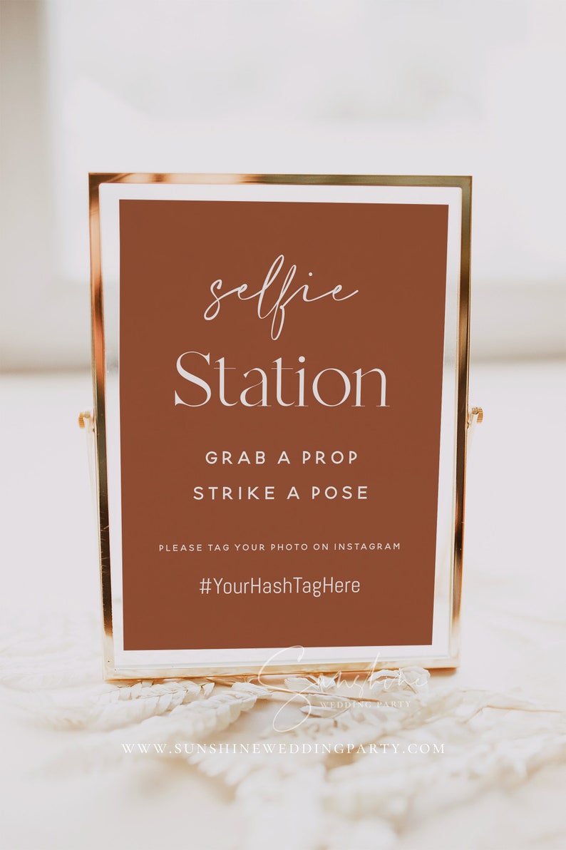 Terracotta Selfie Station Sign Template Bohemian Wedding - Etsy