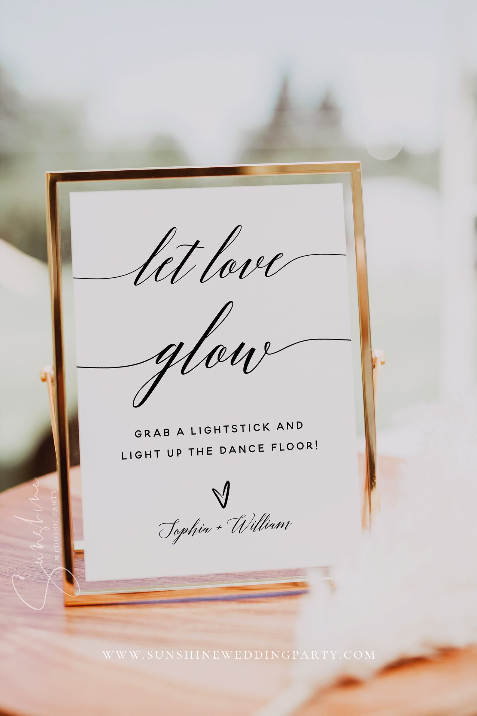 Glow Stick Sign Template Elegant Wedding Glow Sticks Send - Etsy