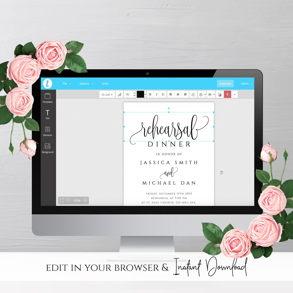 Printable Rehearsal Dinner Invitation Template the Night Before ...