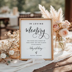 Editable in Loving Memory Sign Template | Memorial Table Sign | Boho ...
