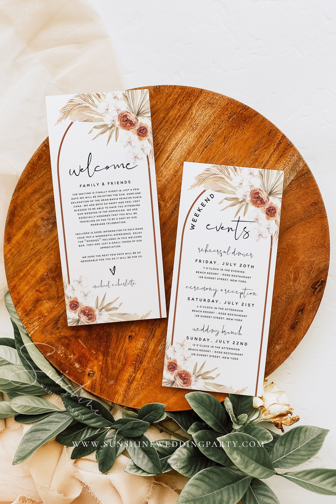 Terracotta Welcome Letter Itinerary Template, Order of Events, Welcome ...