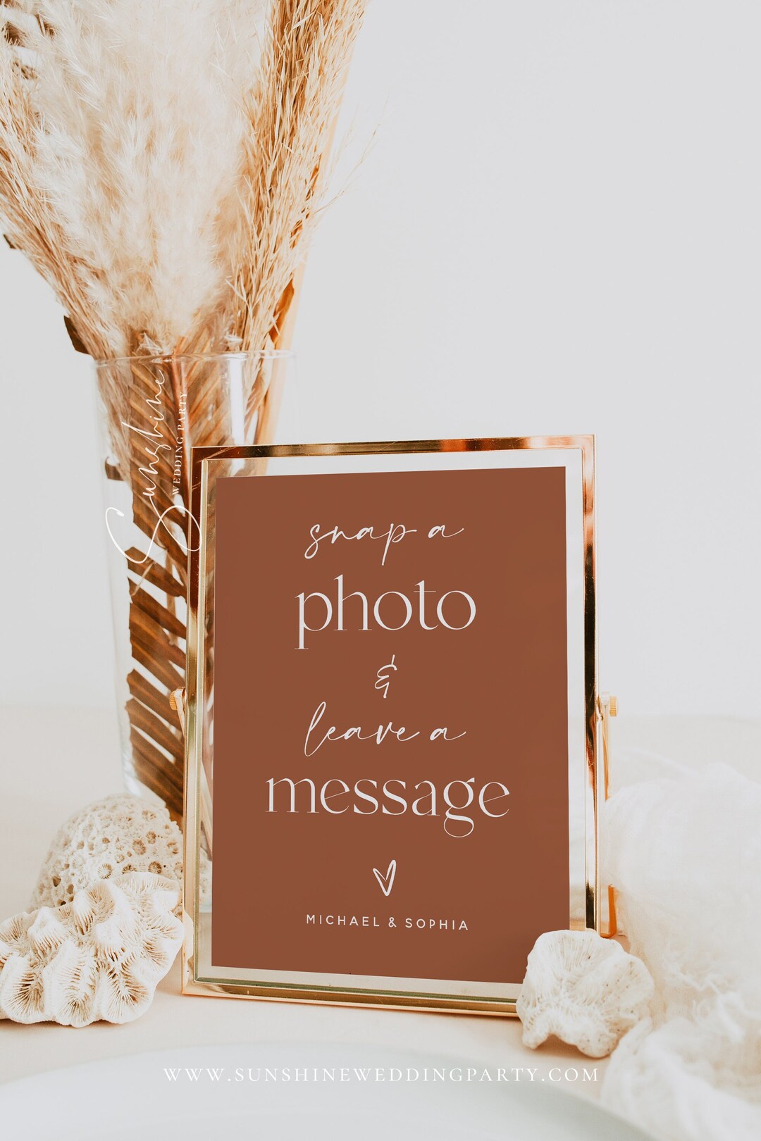 Terracotta Snap a Photo Leave a Message Sign Template, Boho Wedding ...