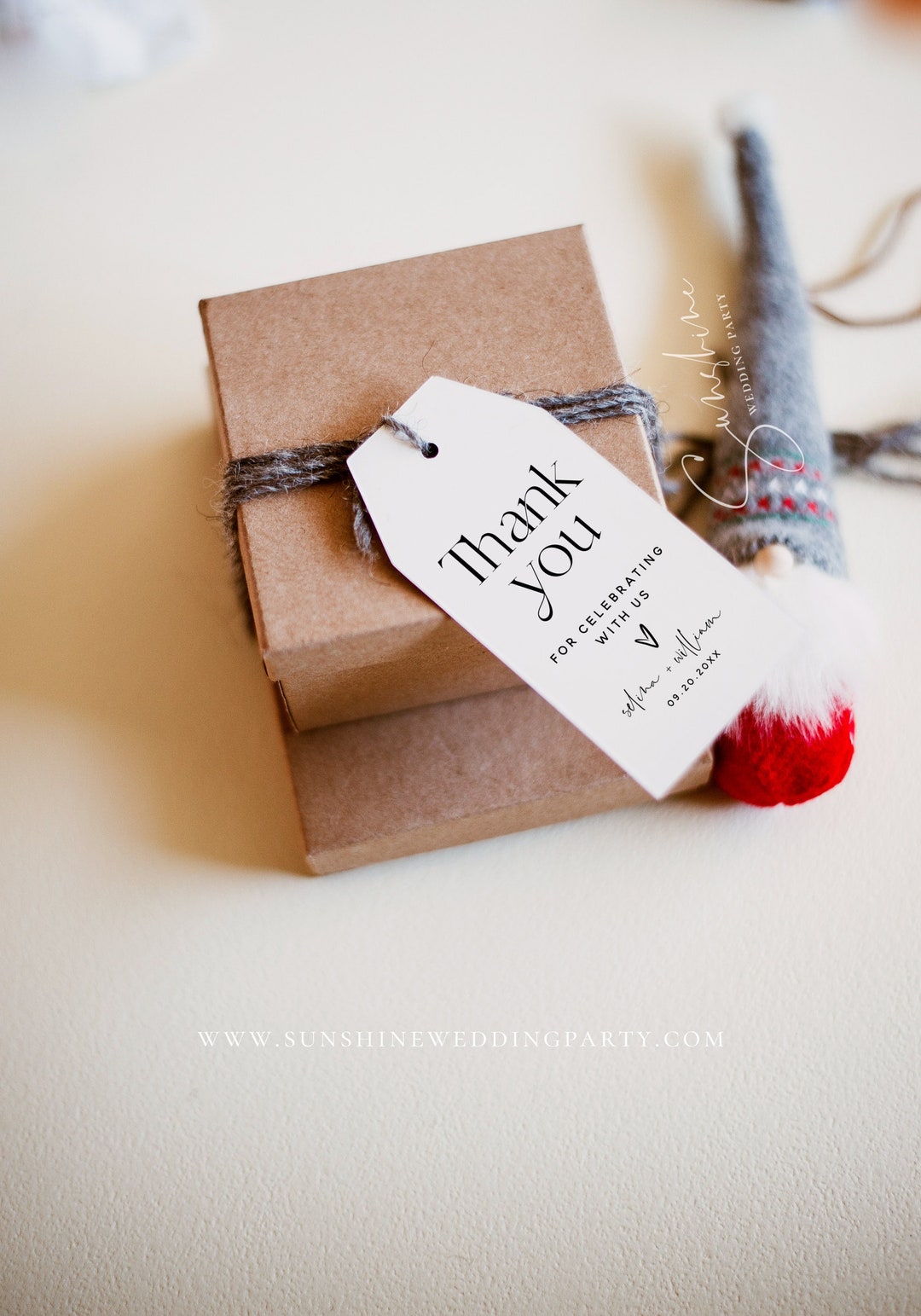Minimalist Wedding Thank You Favors Tag Template, Modern Thank You ...