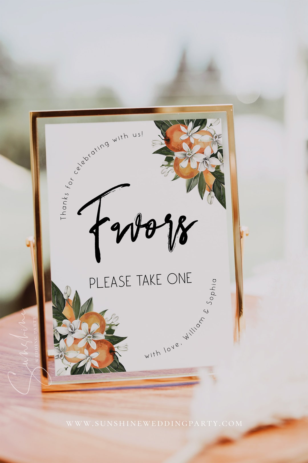 Orange Wedding Favors Sign Template, Citrus Favors Sign, Printable ...