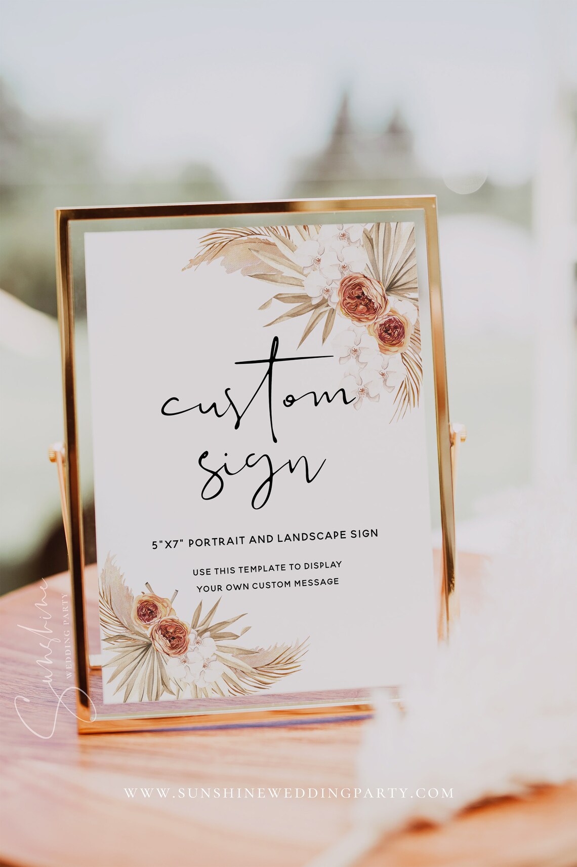 Terracotta 5x7 Custom Sign Template Pampas Grass - Etsy