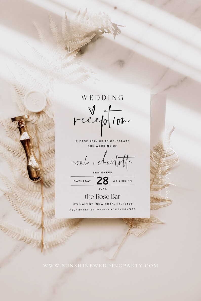 Wedding Reception Invitation Template Reception Invitation - Etsy