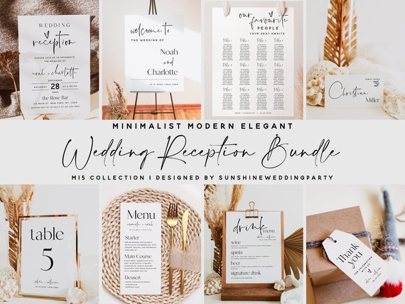 Wedding Reception Bundle Modern Wedding Reception Kit - Etsy