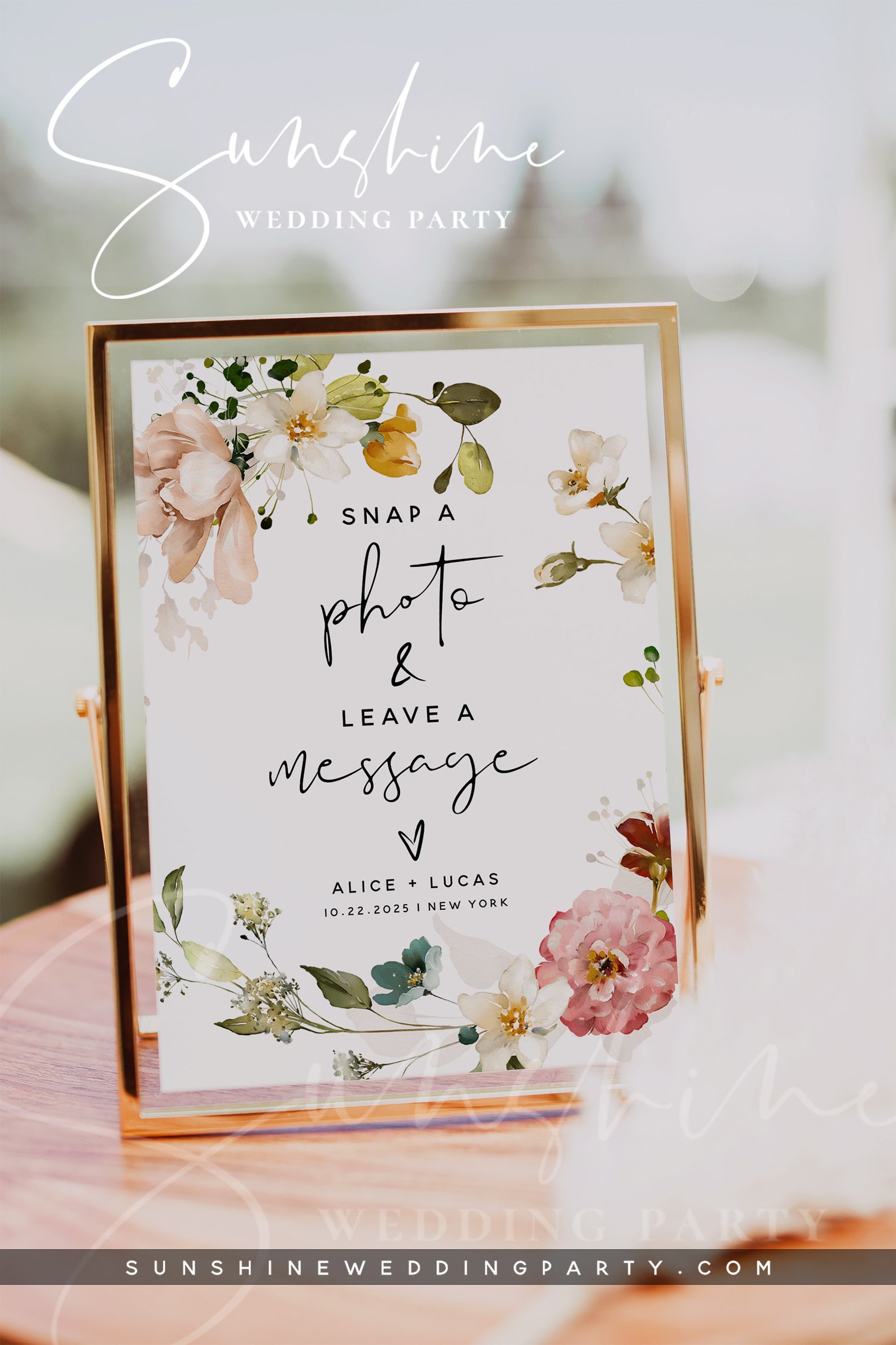 Snap a Photo Leave a Message Sign Template Garden Flowers - Etsy