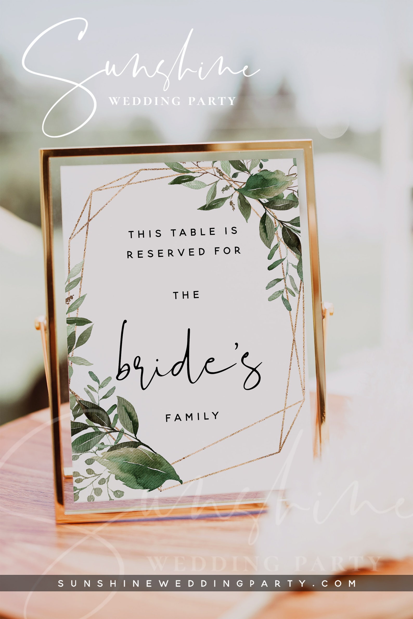 Wedding Reserved Table Sign Template Greenery Reserved Sign | Etsy