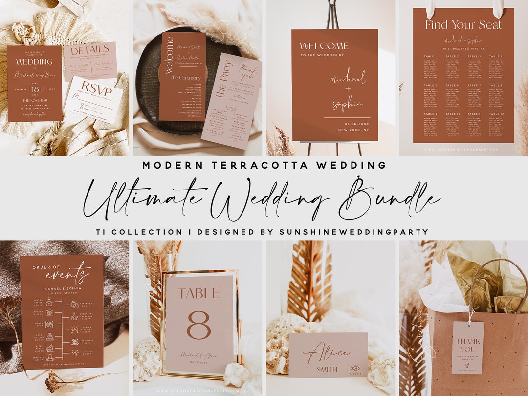 Terracotta Wedding Ultimate Bundle, Wedding Bundle Template, Large ...