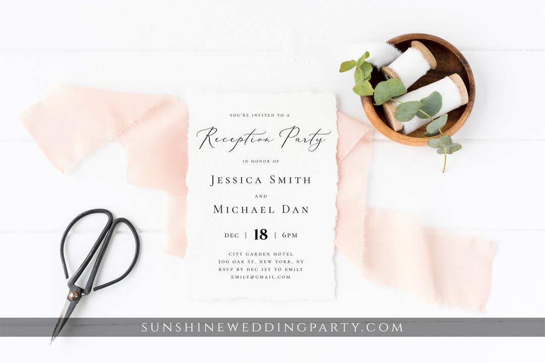 Wedding Reception Party Invitation Template Printable Reception ...
