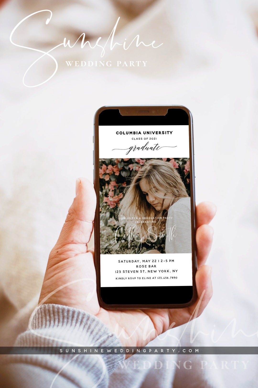 Digital Graduation Party Invite Template, Electronic Graduation ...