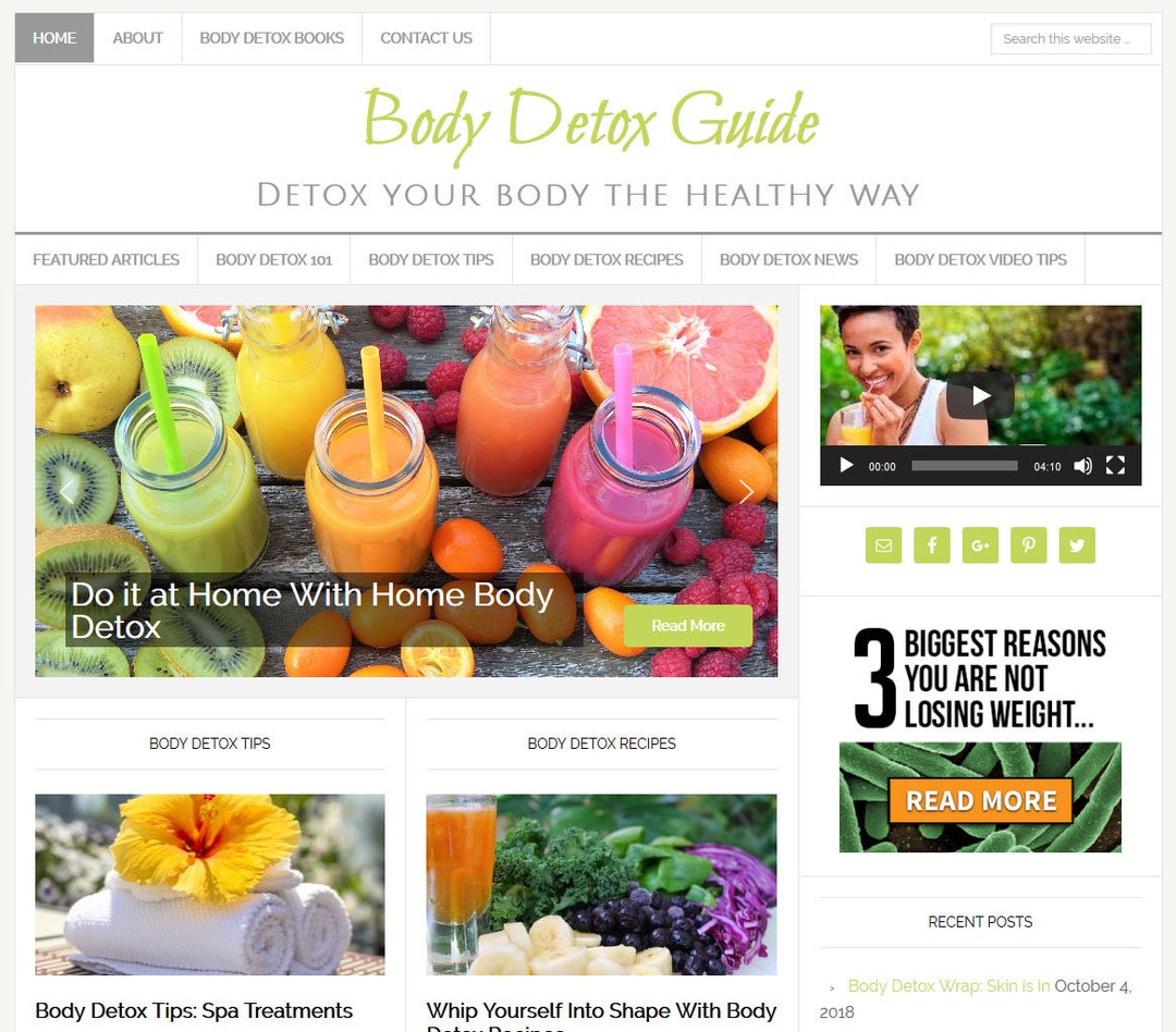 Premade Health Blog Website Template: Auto-updating Content (digital ...