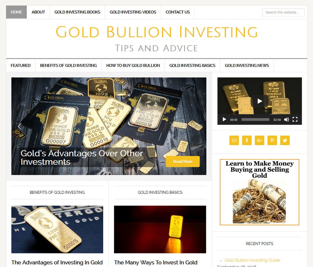 Premade Gold Investing Wordpress Website Template (digital Download ...