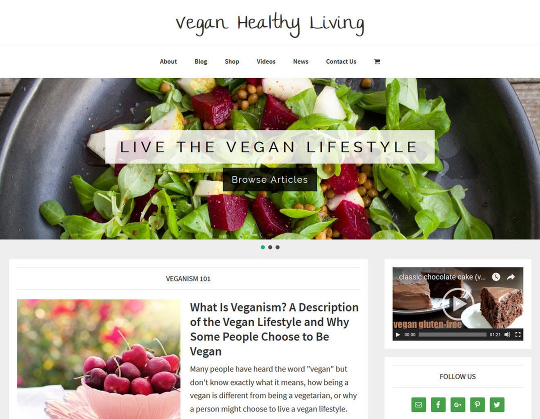 Premade Vegan Website: Ecommerce Blog Template (digital Download) - Etsy