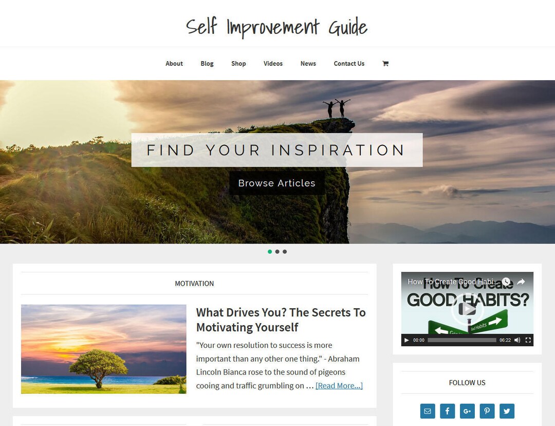 Premade Self-help Wordpress Website: Ecommerce Blog Template - Etsy