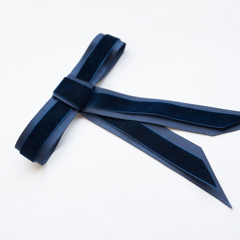 Navy Blue Hair Bow - Etsy