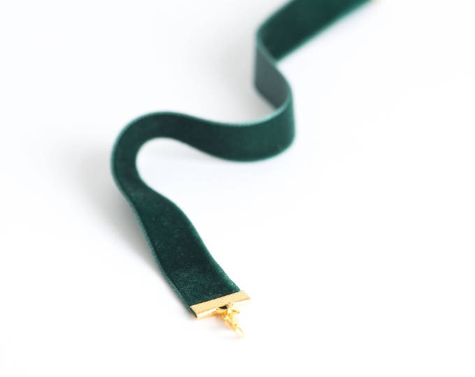 Green Velvet Choker, Grunge Choker, Dark Green Choker Necklace - Etsy