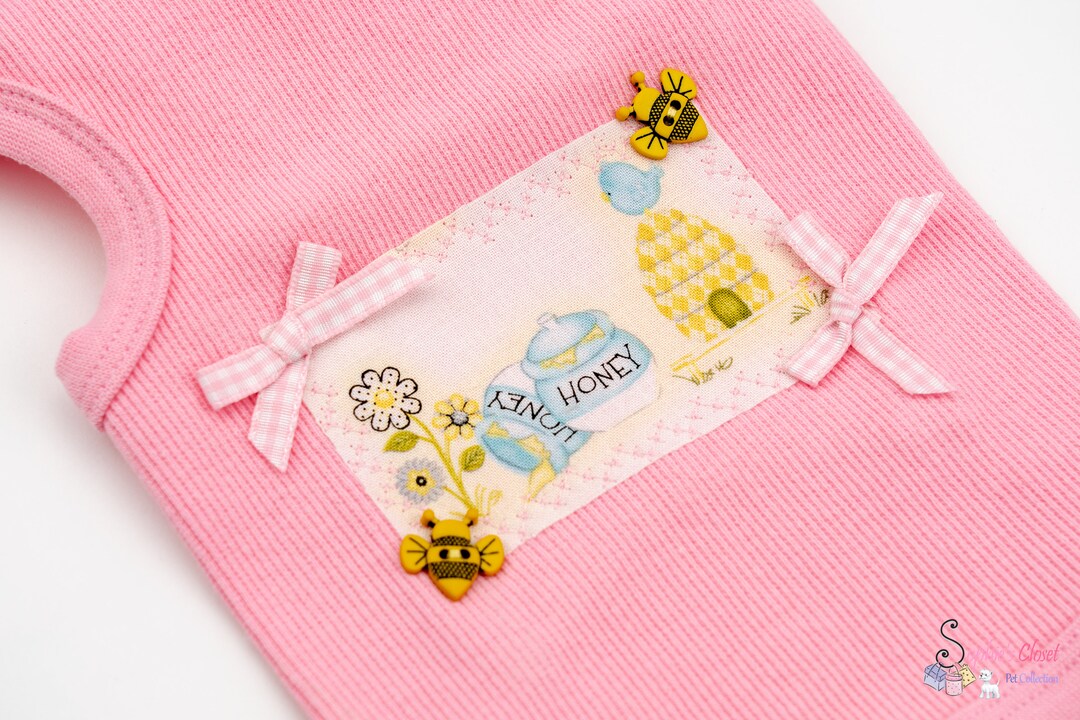 Pink Honey Patch Dog Tank -small Dog Singlet, Pink Dog, Pet Apparel ...