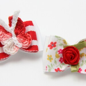 Red Hair Bows, Infant Bows, Kids Bows, Hair Pieces, Pet Flower Girl ...