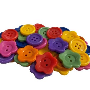 Mixed Rainbow Buttons for Kids, Bright Buttons for Preschool Crafts ...
