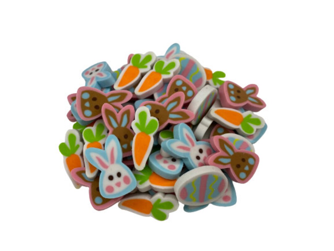 Mini Easter Erasers for Kids, Easter Bunnies, Carrots, Eggs, Classroom ...